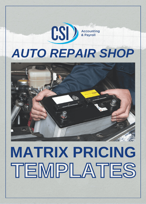 Matrix Pricing for Auto Repair Shops [Template]